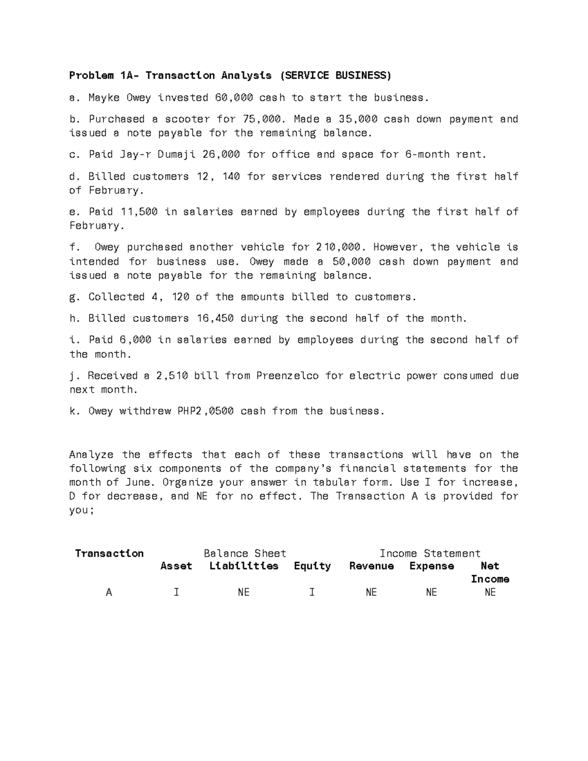 Problem 1A - - Studocu