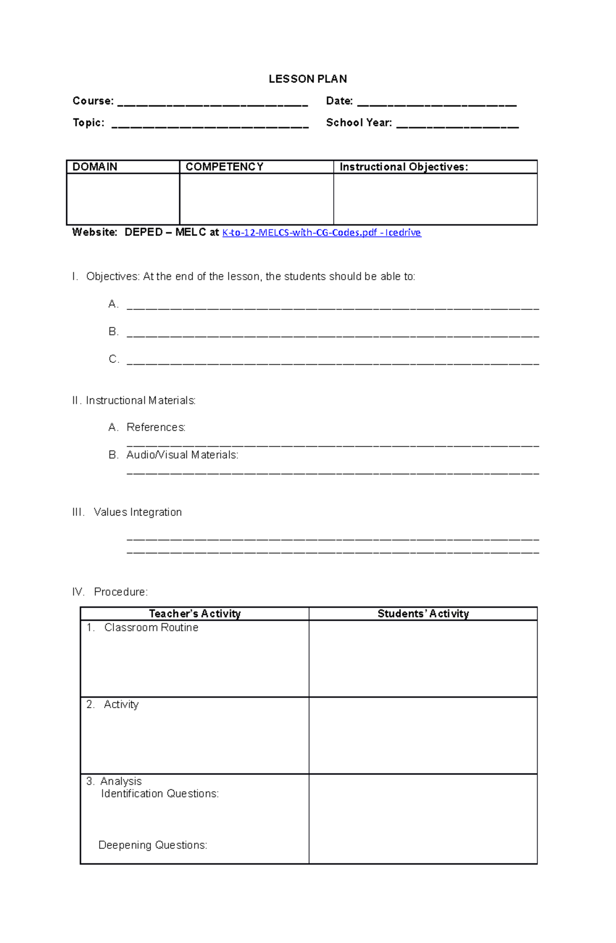 Lesson-PLAN-Detailed - LESSON PLAN Course ...