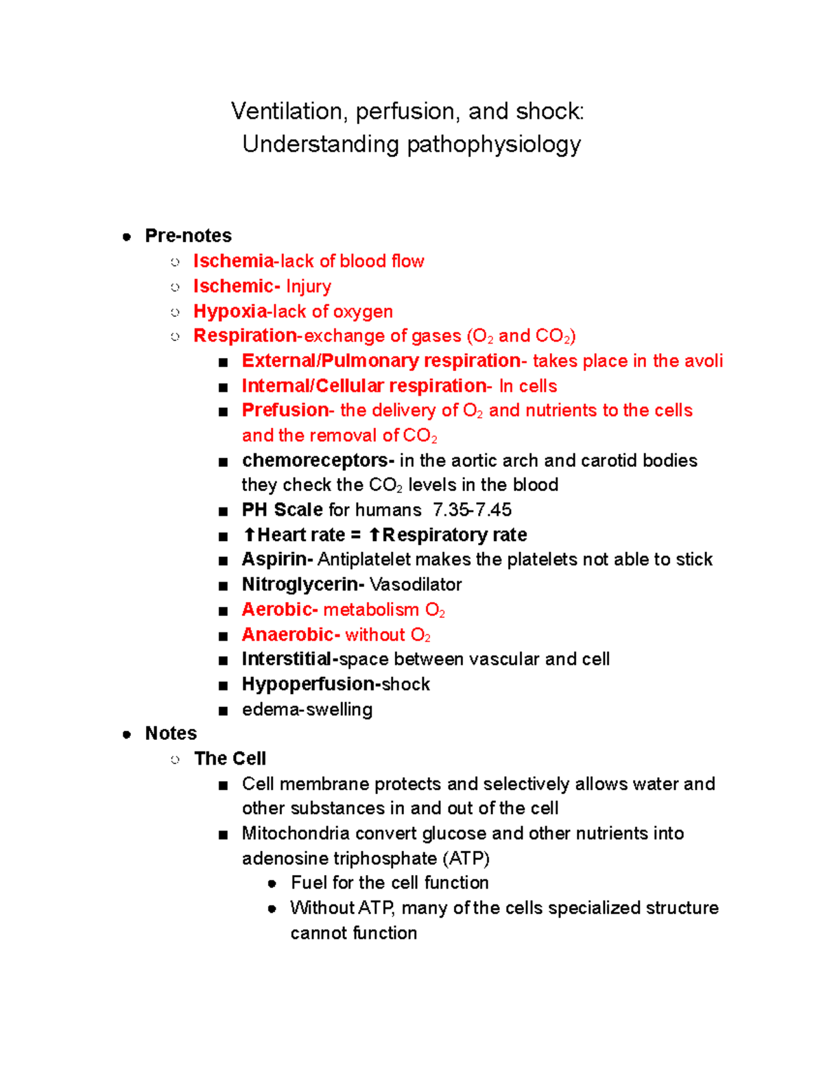 Ventilation, perfusion, and shock - Ventilation, perfusion, and shock ...