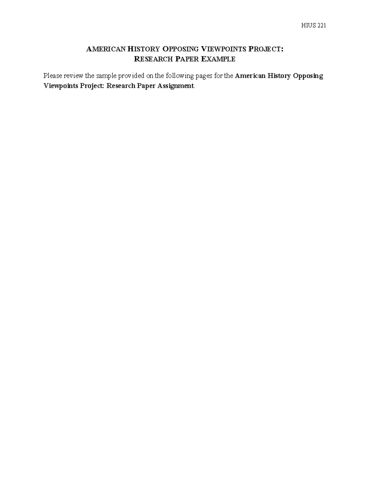 Ashley Johnson Opposing Viewpoints Project Research Pa - HIUS 221 ...