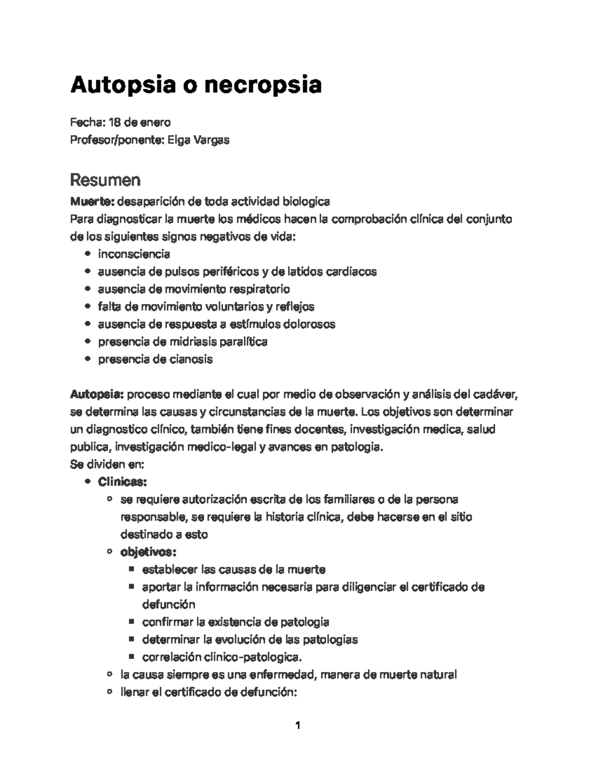 Autopsia o necropsia - Au to p s i a o n e c ro p s i a Fecha: 18 de ...