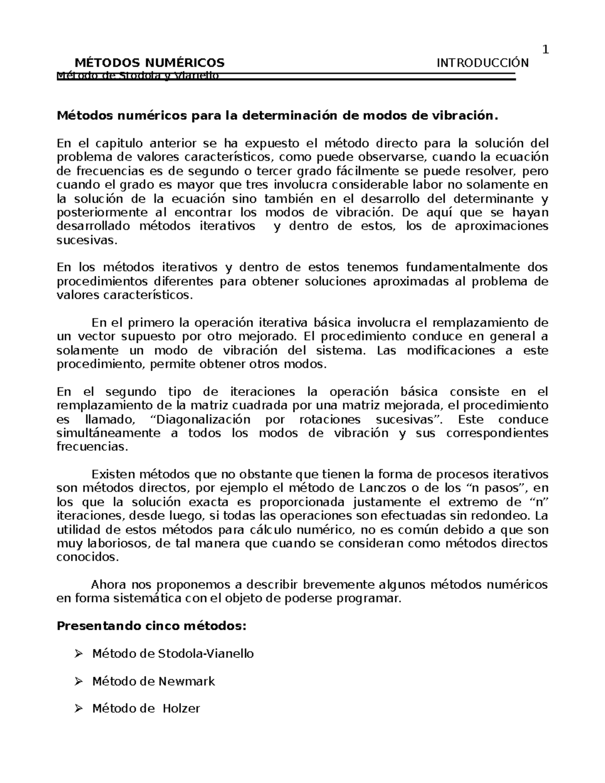 Capitulo 2 Metodos Numericos - MÉTODOS NUMÉRICOS INTRODUCCIÓN Método de ...