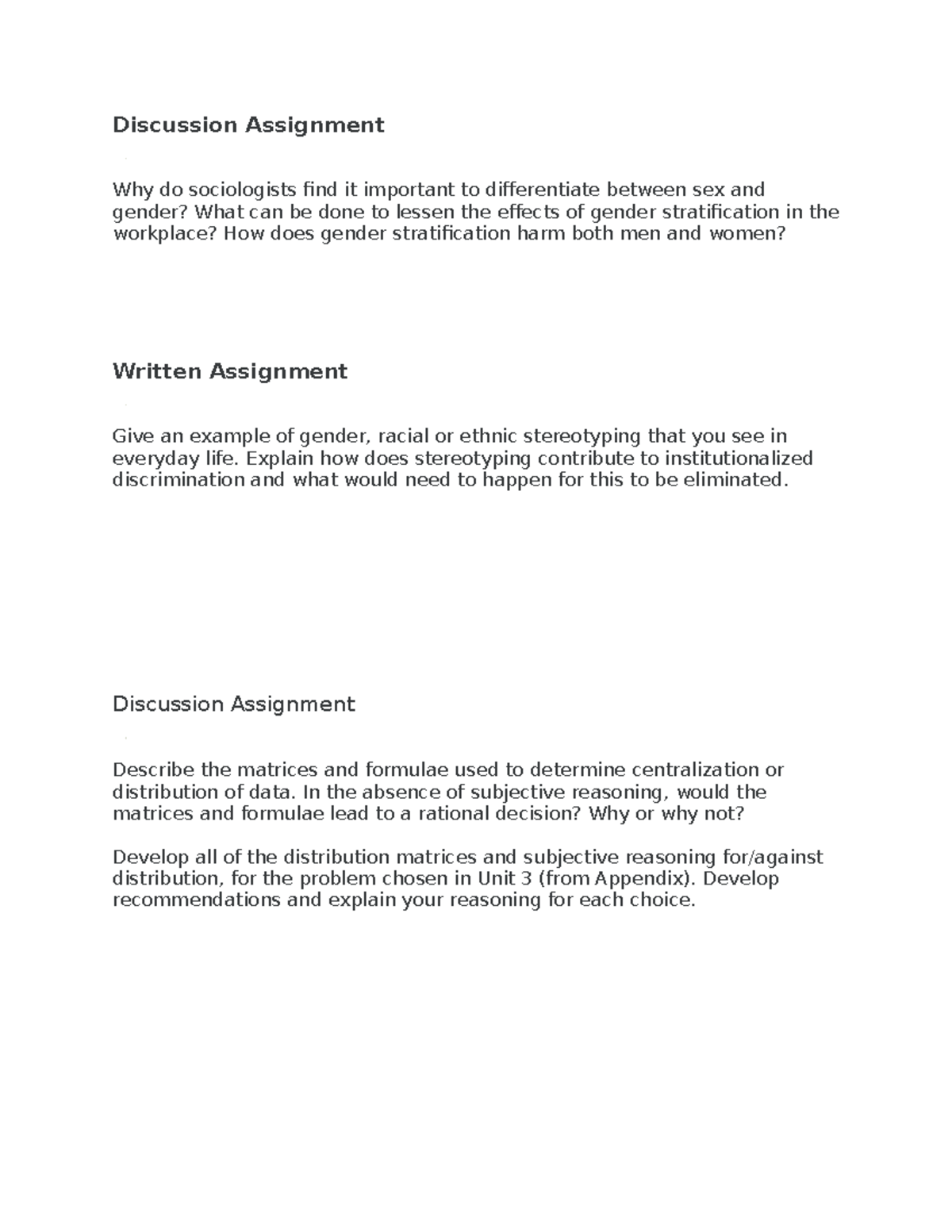 Week 4 - Lecture notes 4 - Discussion Assignment Why do sociologists ...