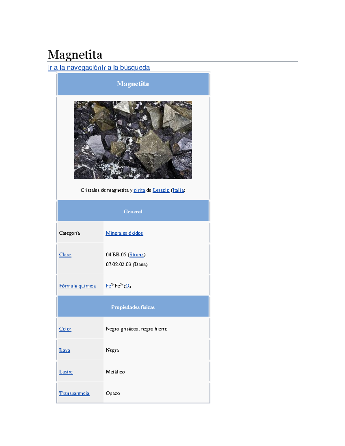 Magnetita - Magnetita Ir a la navegaciónIr a la búsqueda Magnetita ...