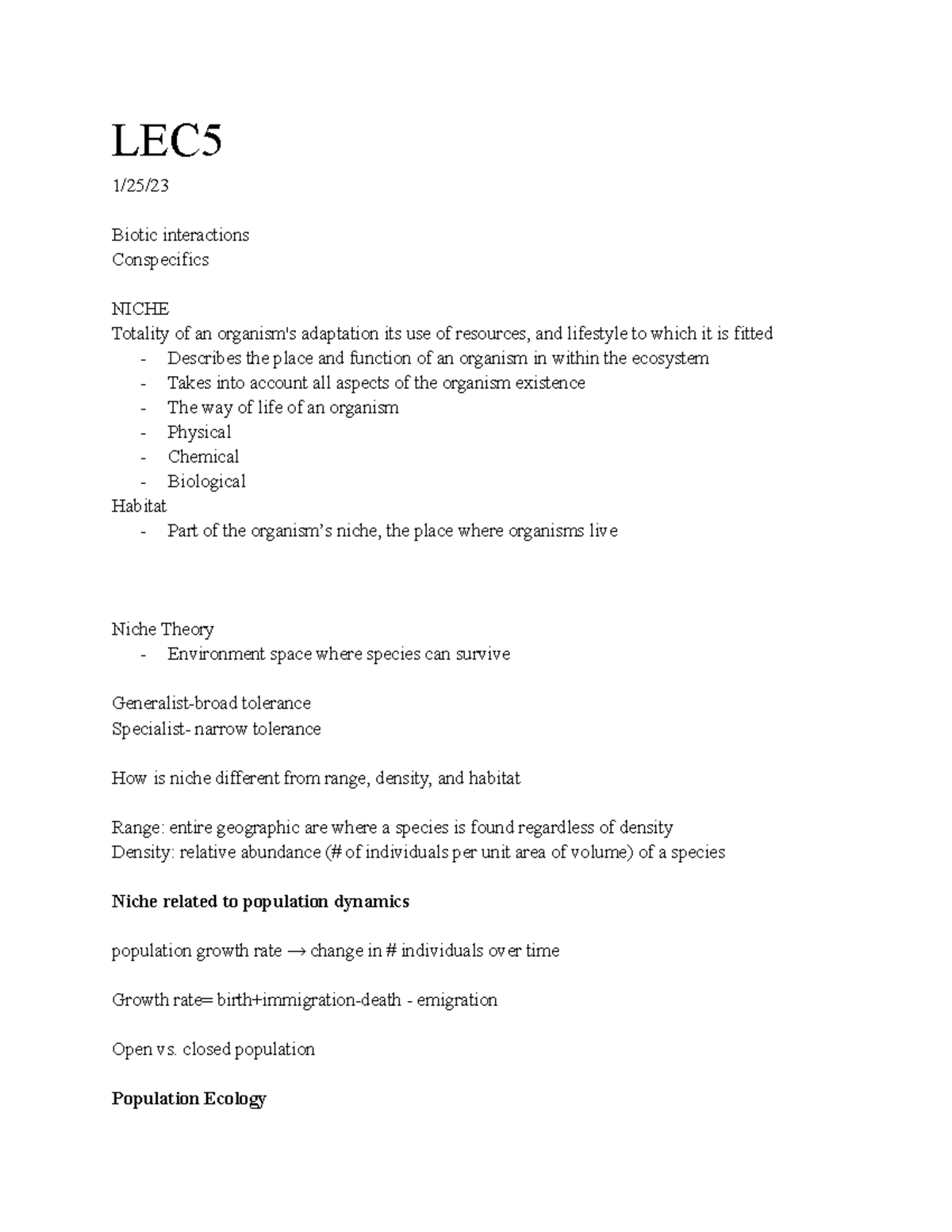 Geog 2 lec 5 - lecture 5 for geography 2 - biodiversity in the changing world with professor ...