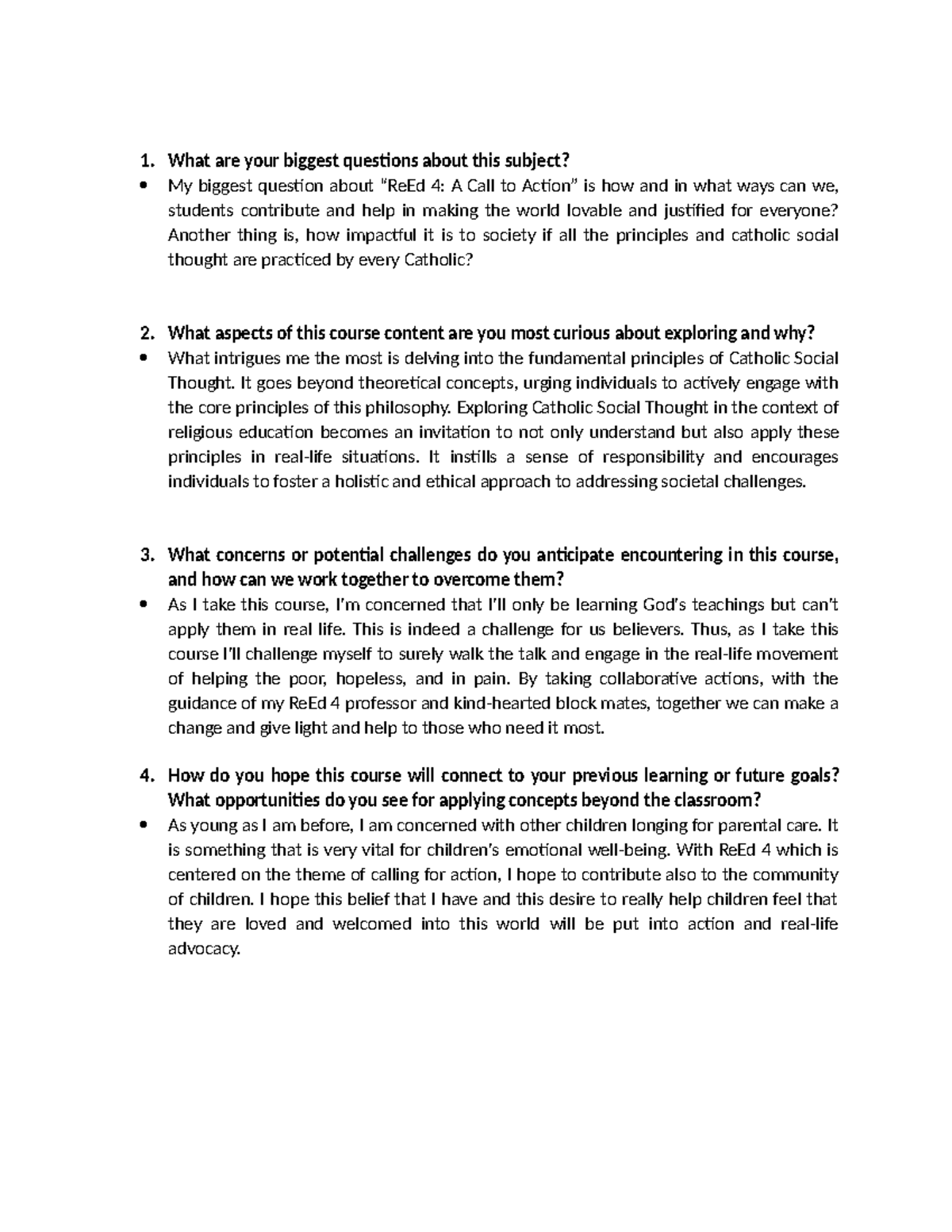 Re Ed 4 prelim - What are your biggest questions about this subject? My ...