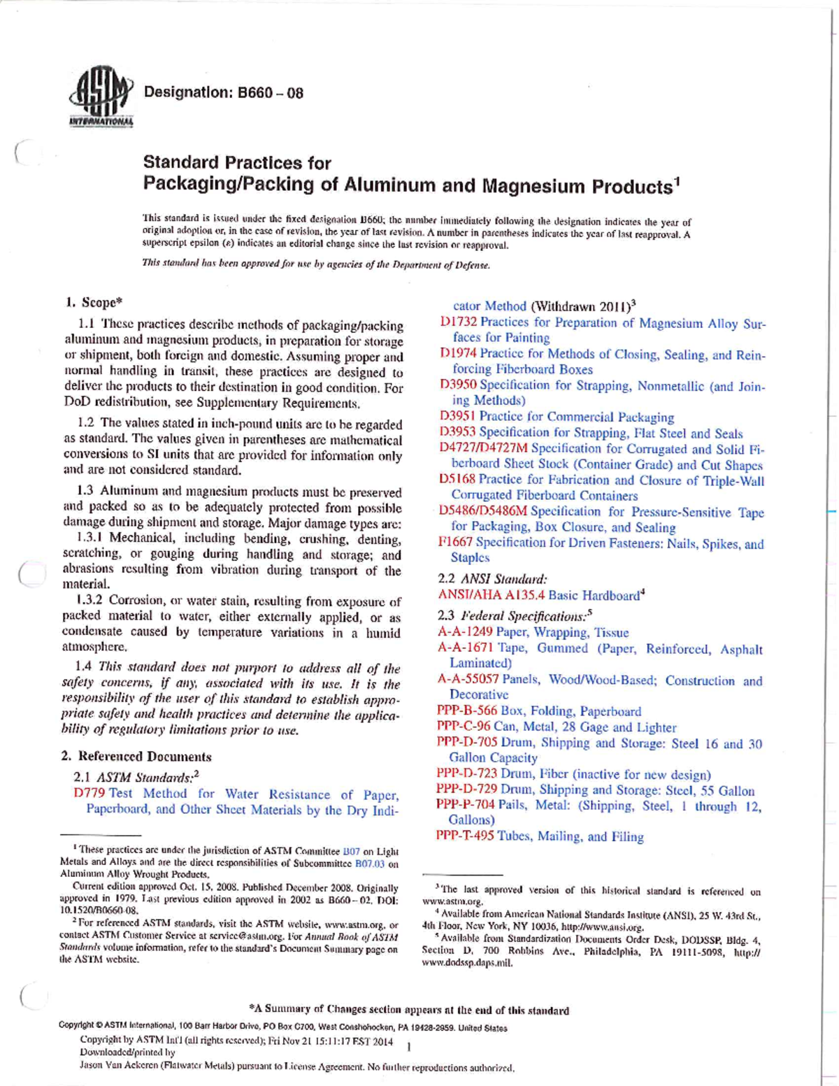 ASTM B660-08 - SPEC SHEET - Scifi 101 - Studocu