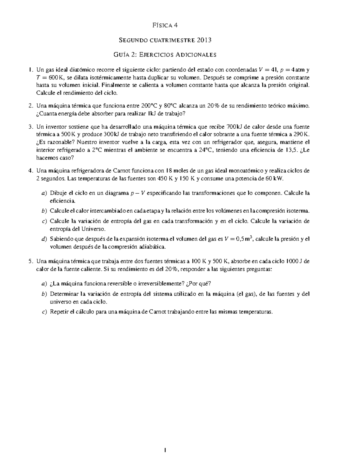Guia2 Adic Segundo Principio MÁquinas TÉrmicas Extra FÍsica 4