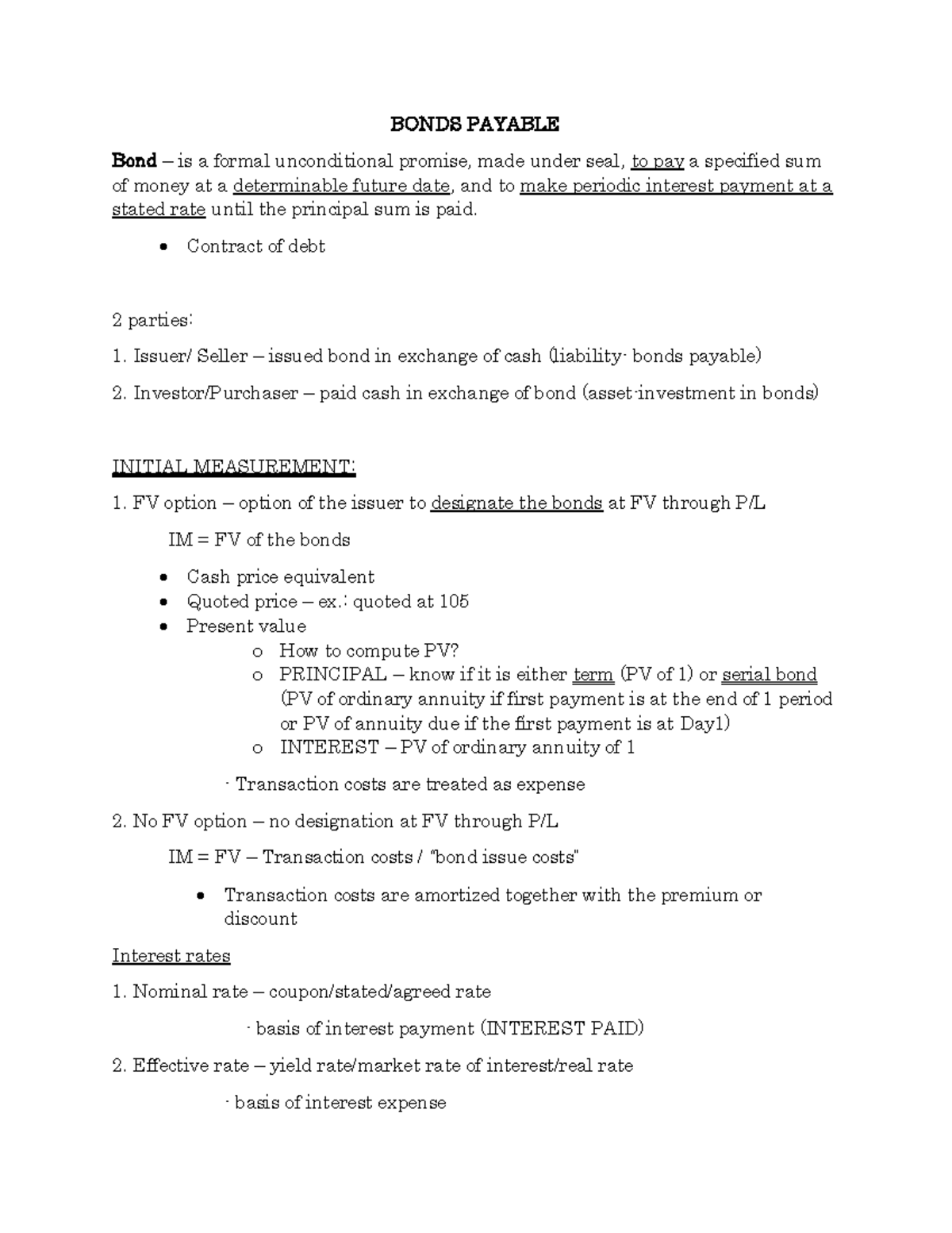 Bonds Payable - BONDS PAYABLE Bond – is a formal unconditional promise ...