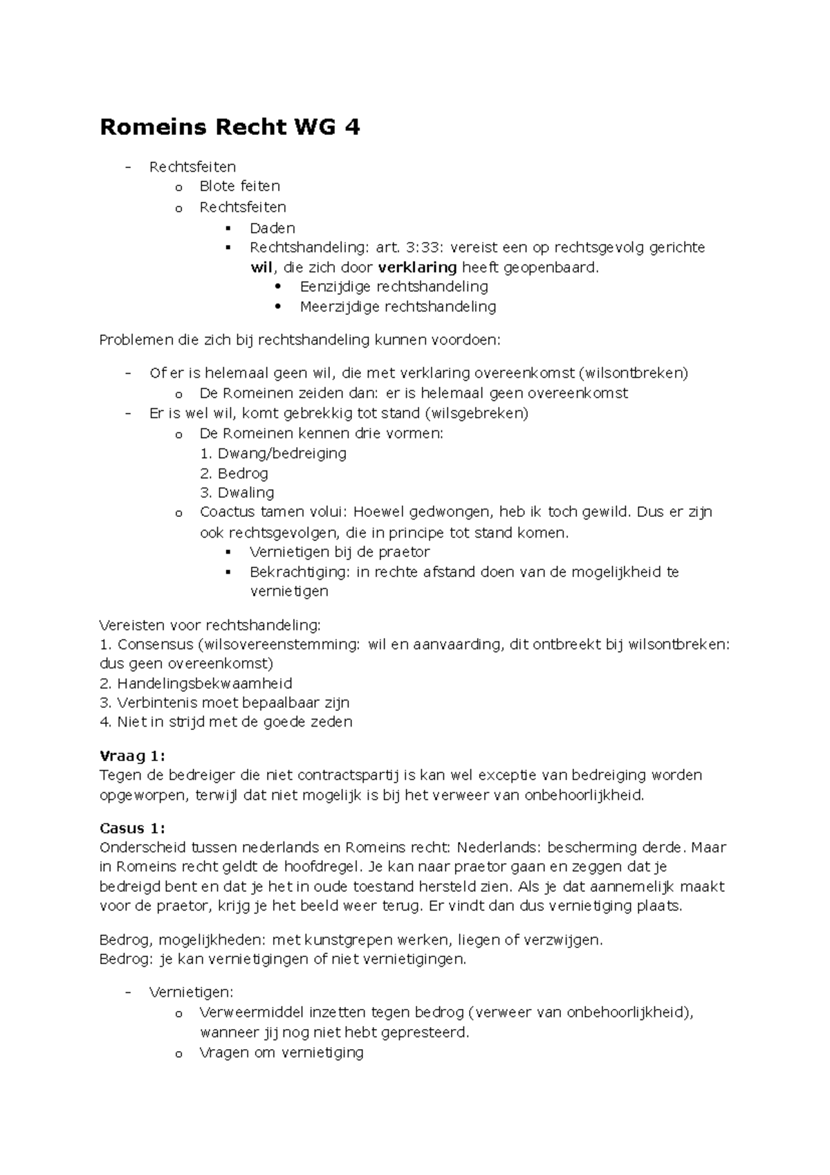 Romeins Recht WG 4 - Werkgroepaantekeningen Week 4 - Romeins Recht WG 4 ...