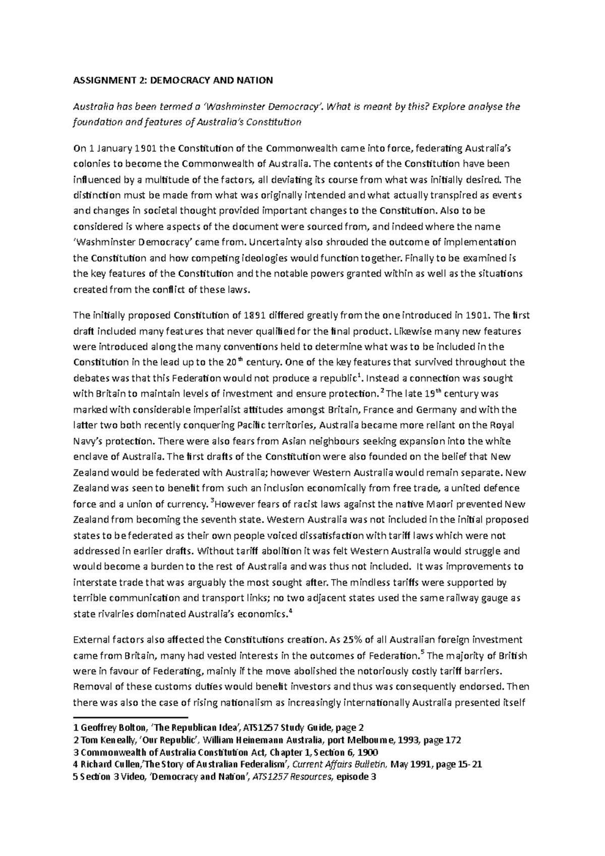 Washminster - essay on australia's hybrid political structure ...