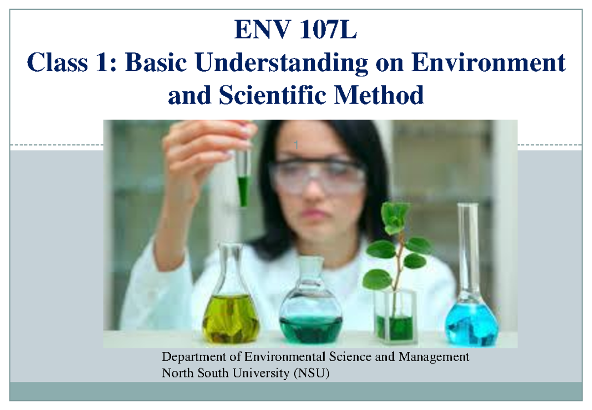 Class 1 Basic understanding on environment and scientific method - ENV ...