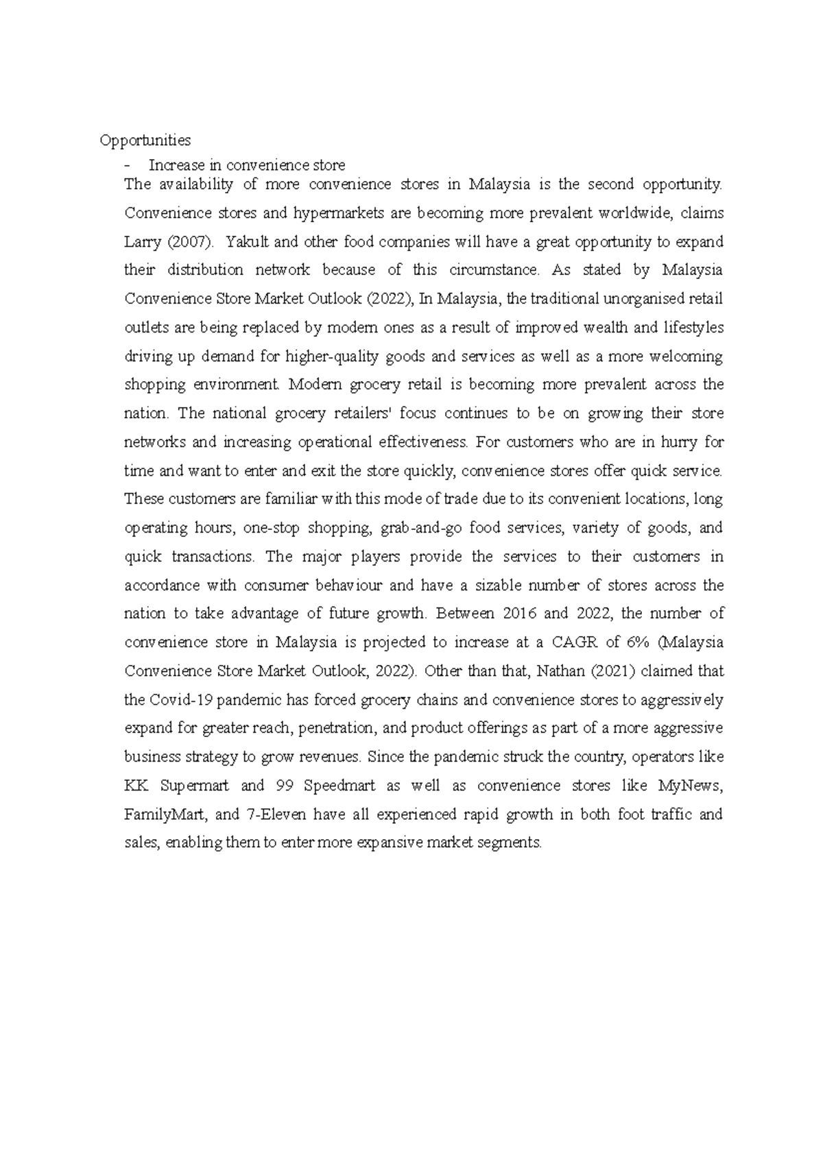 Assignment threat and opportunities - Opportunities - Increase in ...