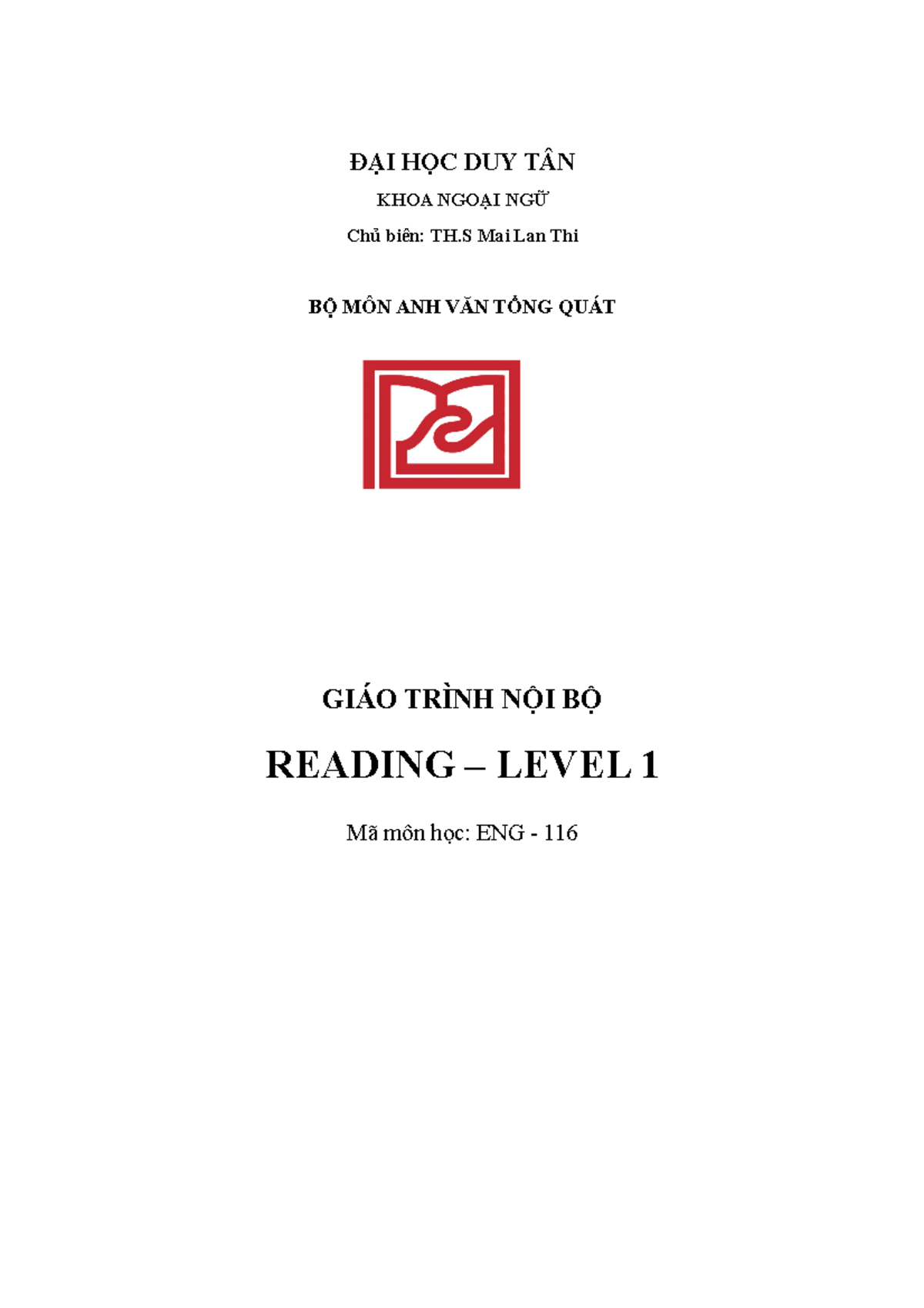 GIAO Trinh Reading Level 1 -CAP NHAT LAN CUOI 31-12-2014 - ĐẠI HỌC DUY ...