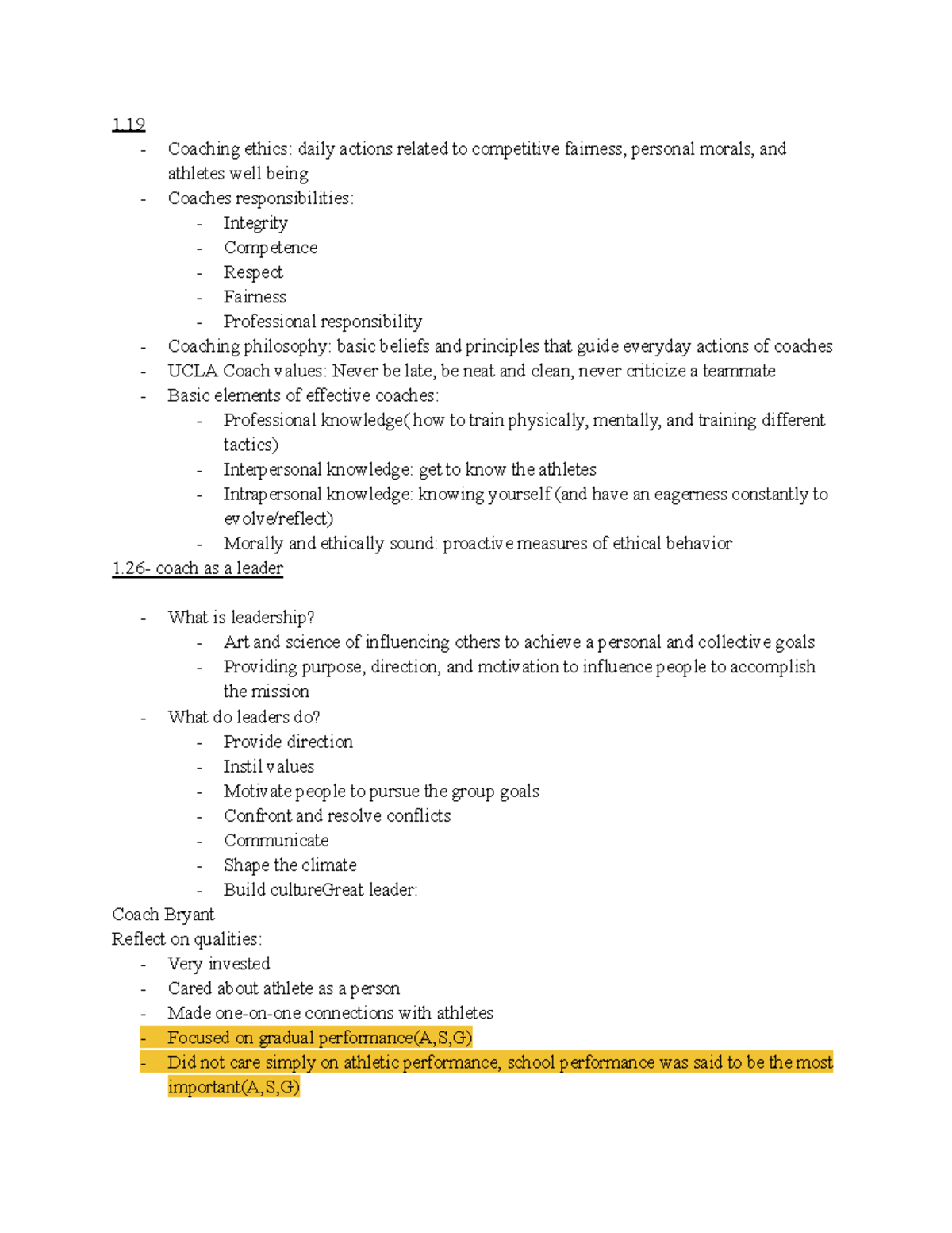Principles of Coaching - 1. Coaching ethics: daily actions related to ...