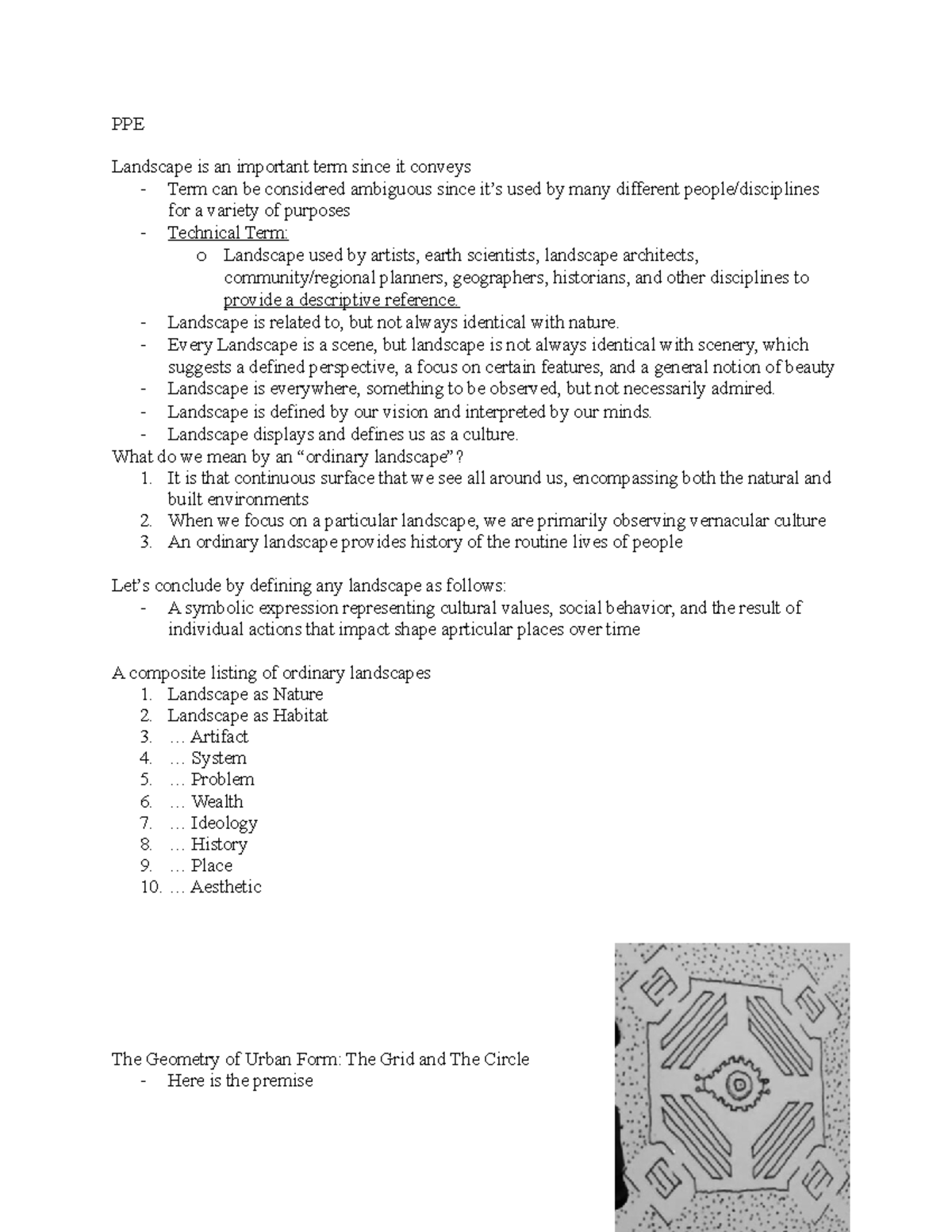 PPE notes exam 1 - PPE Landscape is an important term since it conveys ...