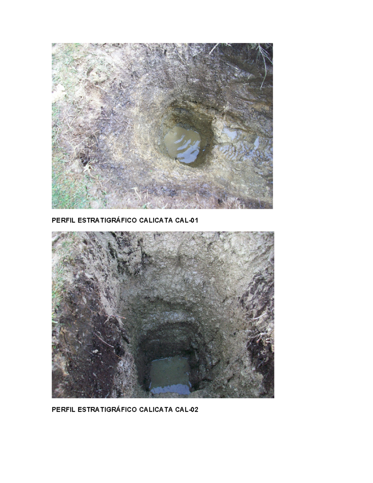 Panel Fotográfico General - PERFIL ESTRATIGRÁFICO CALICATA CAL- PERFIL ...