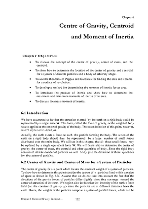 Chapter 5 Statics - Moment of Inertia - C h a p t e r 5 Friction C h a ...