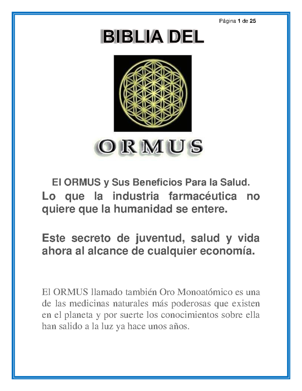 El Ormus y Sus Beneficios 1 - El ORMUS y Sus Beneficios Para la Salud ...