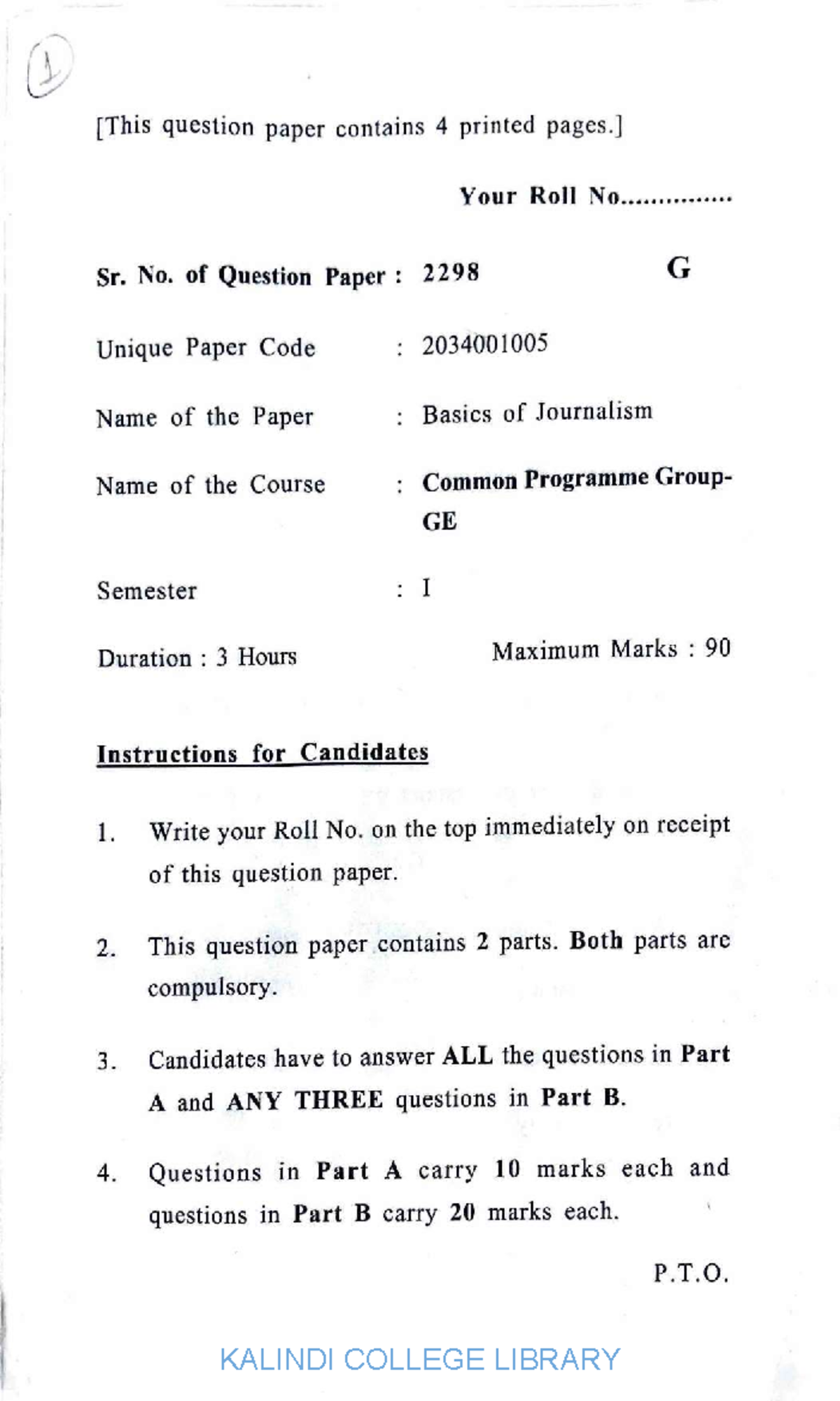 GE-2024 - All the general elective pyq papers for du. - Studocu