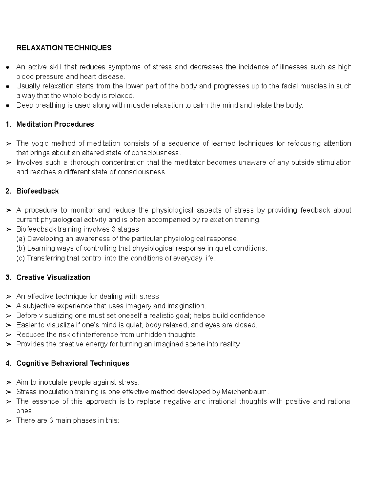Chapter-3 Notes - yes. - RELAXATION TECHNIQUES An active skill that ...