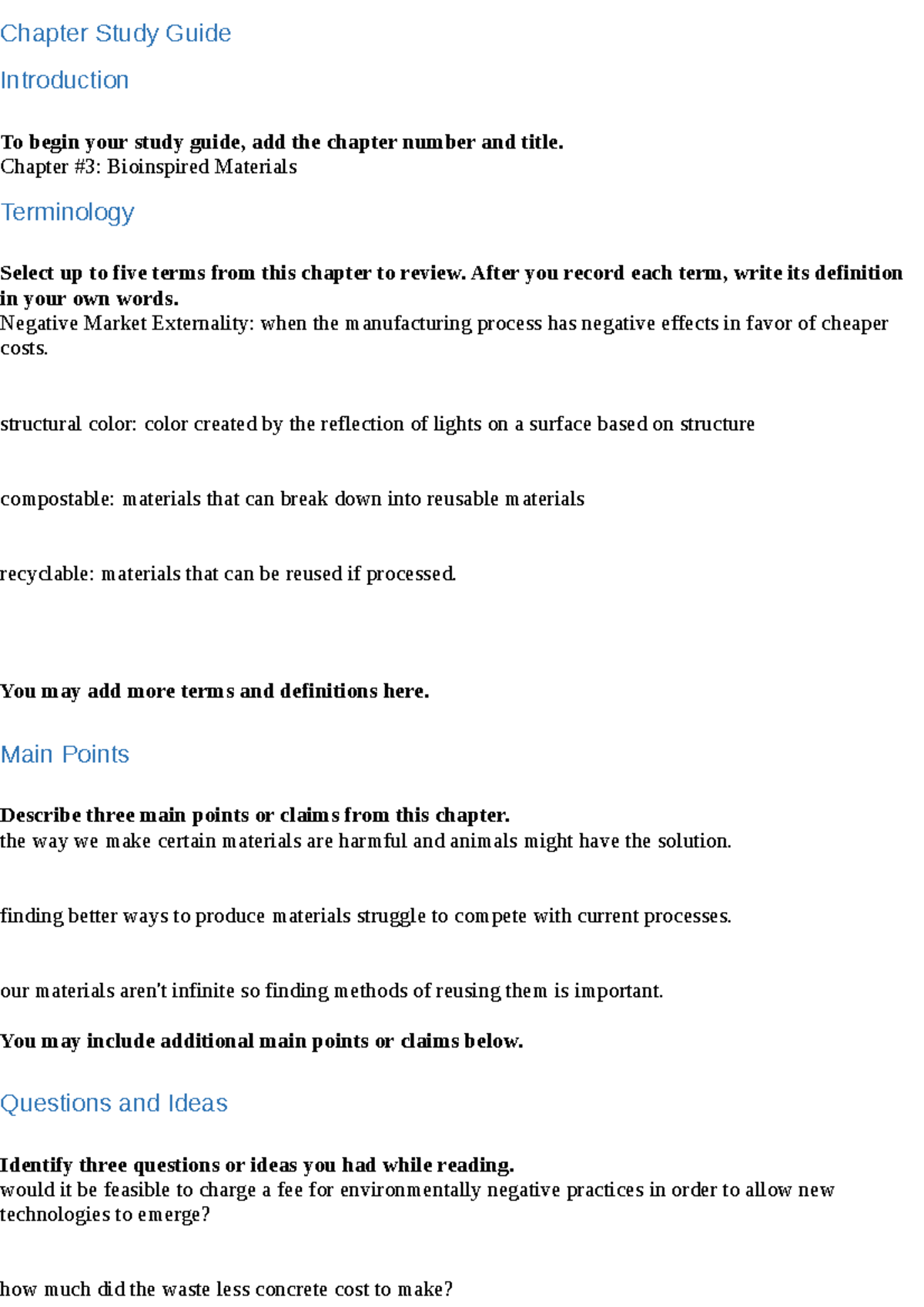 Exported-text - chapter notes - Chapter Study Guide Introduction To ...