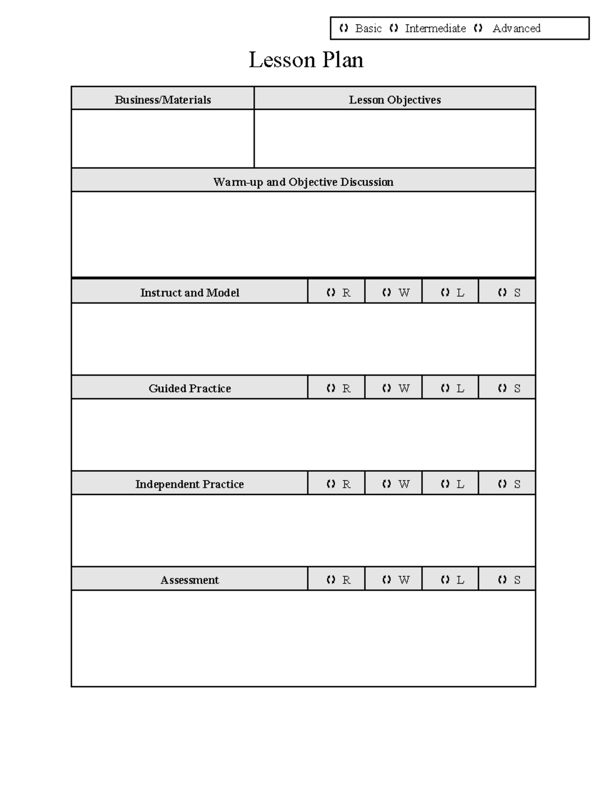 Lesson Plan Template - LIN 522 - Lesson Plan Business/Materials Lesson ...