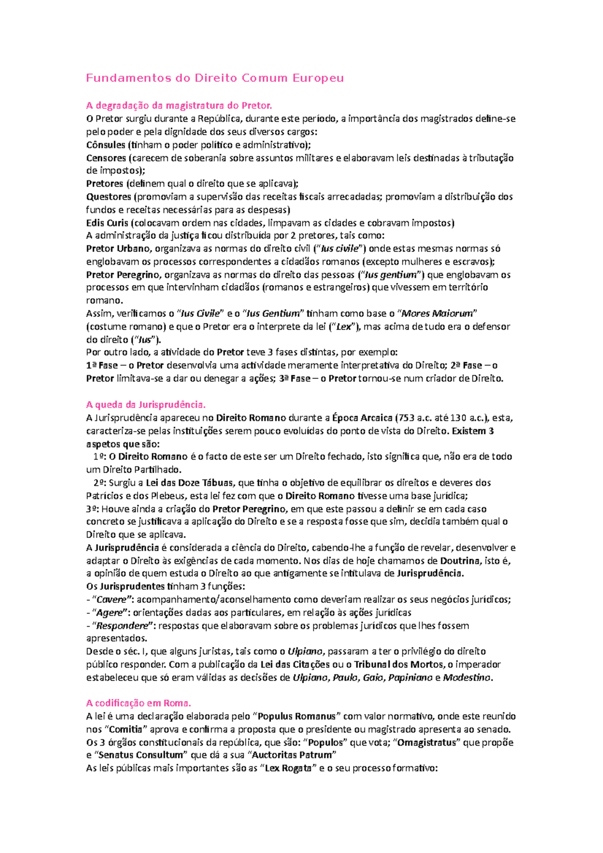 FDCE - 1º teste - fdce - Fundamentos do Direito Comum Europeu A ...