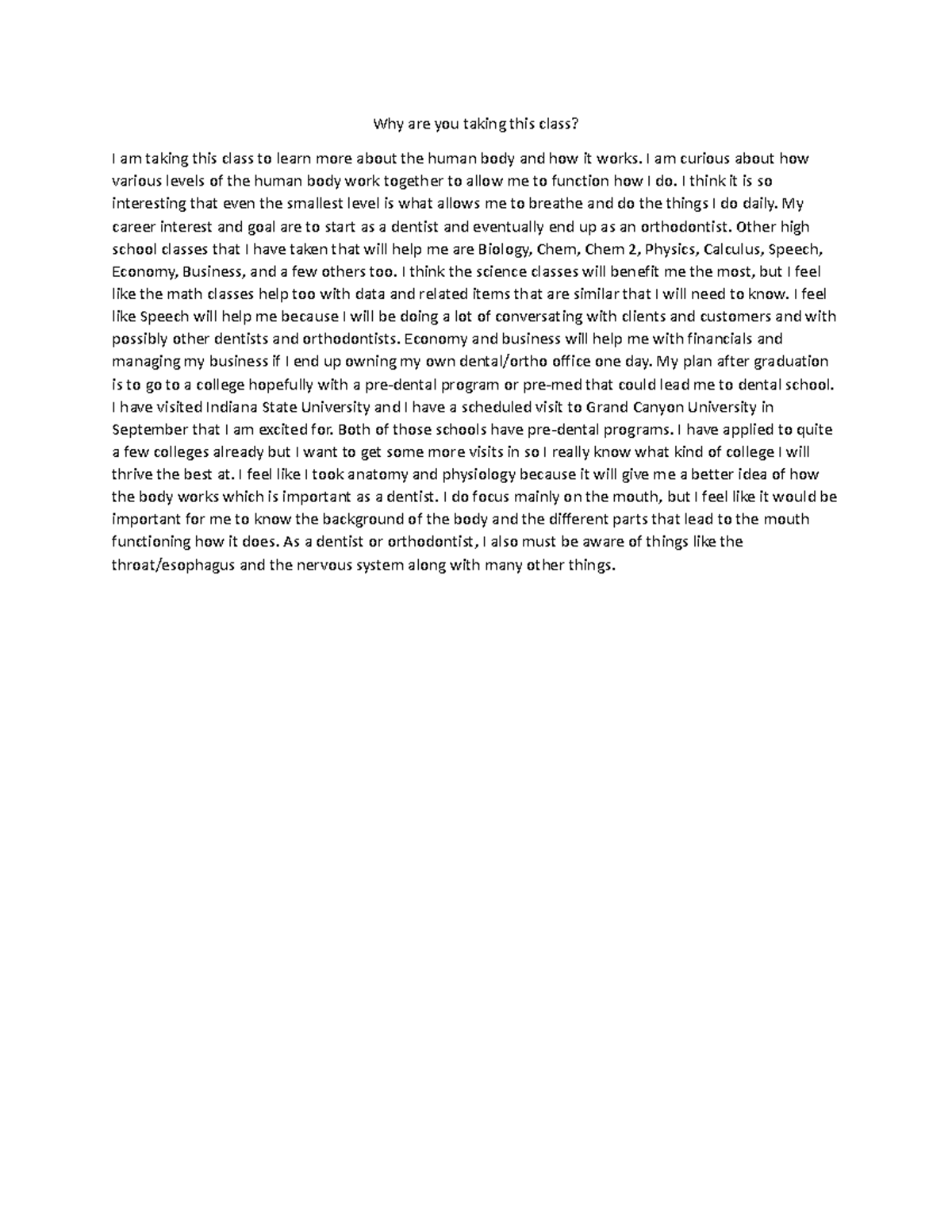 Why did I take this class - Why are you taking this class? I am taking ...