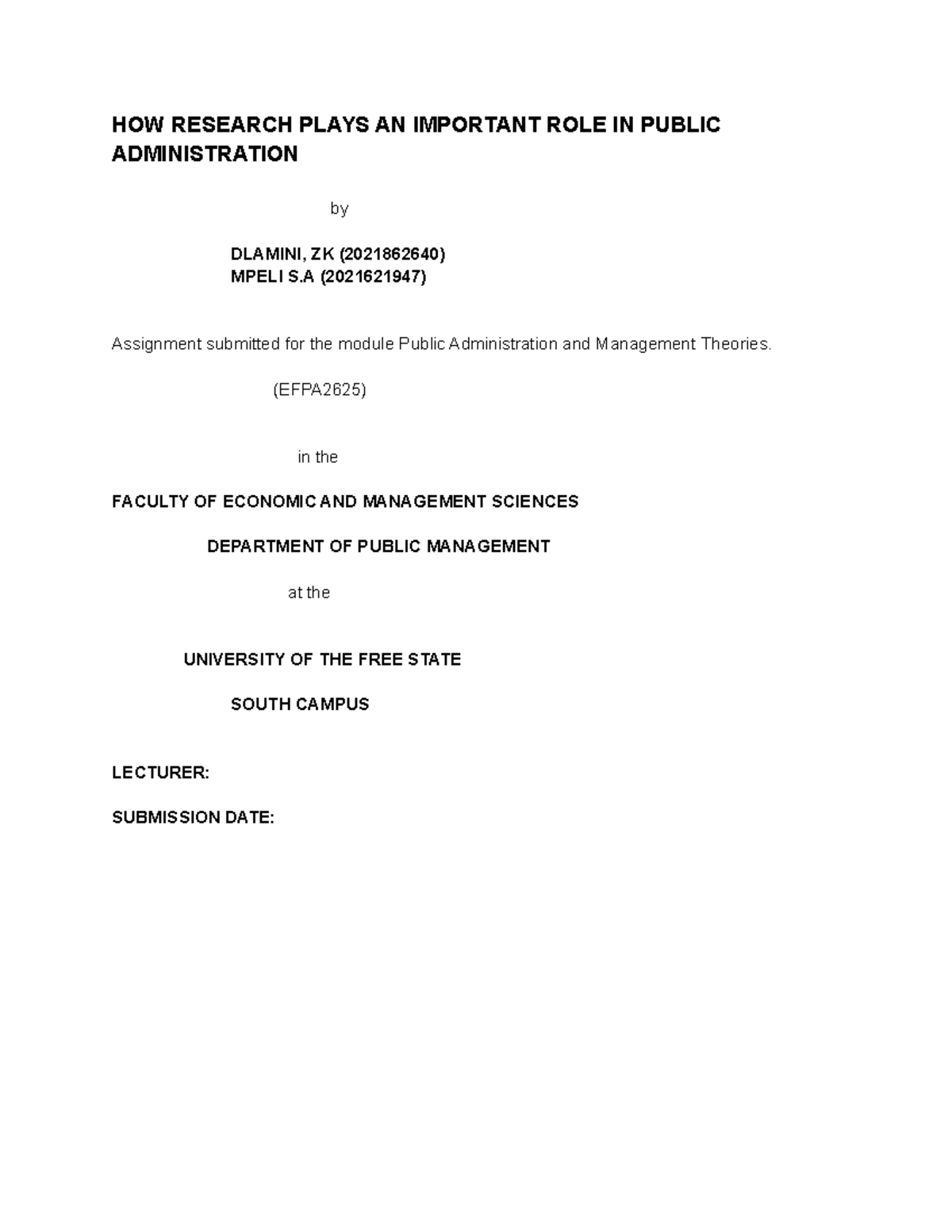 HOW Research Plays AN Important ROLE IN Public Administration - HOW ...