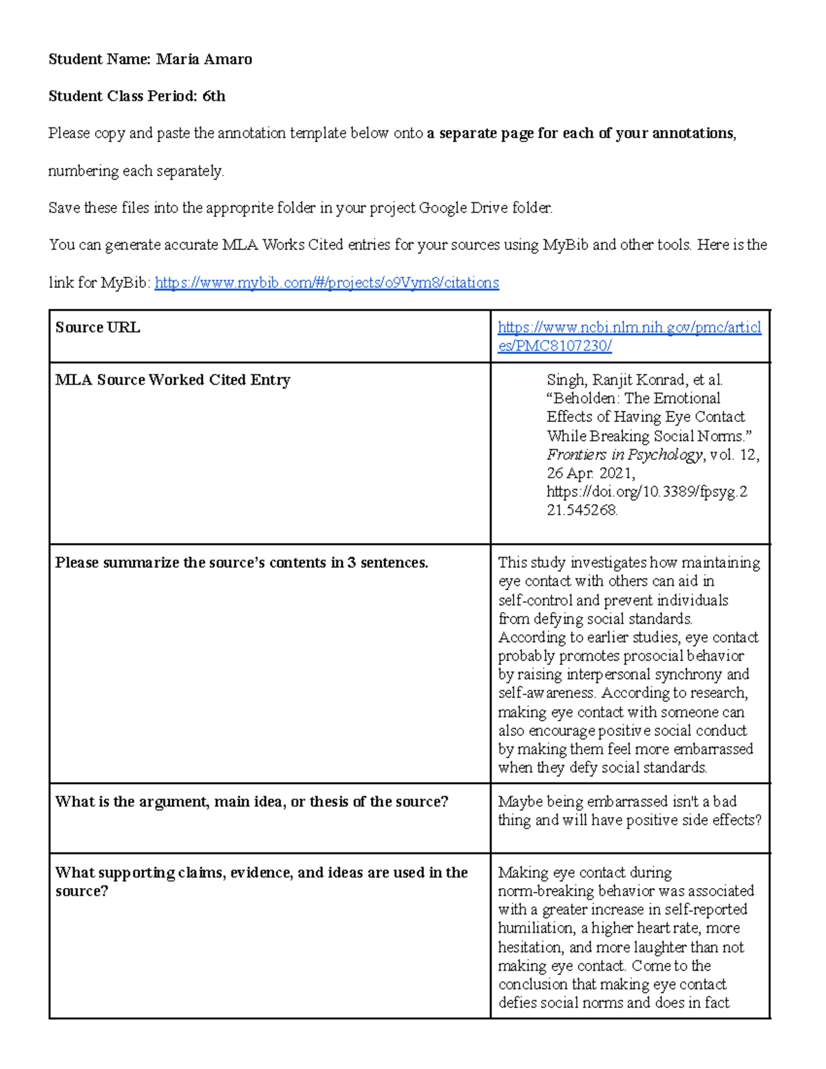 AP Seminar Annotation Template-2 - Student Name: Maria Amaro Student ...