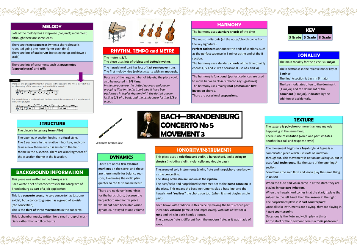Bach-revision-grid for IGCSE Music - BACH—BRANDENBURG CONCERTO No 5 ...