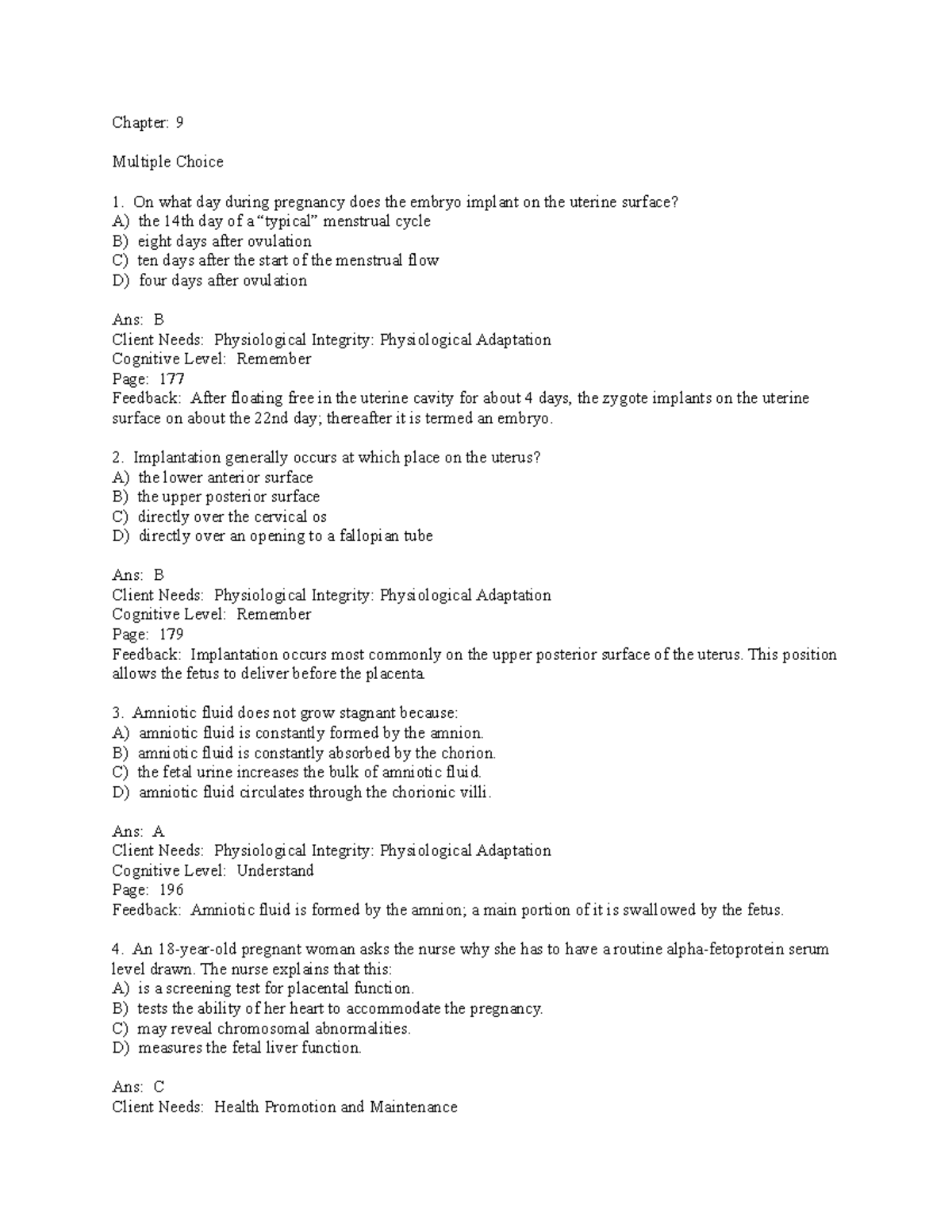 Chap 9 - Practice questions - Chapter: 9 Multiple Choice On what day ...