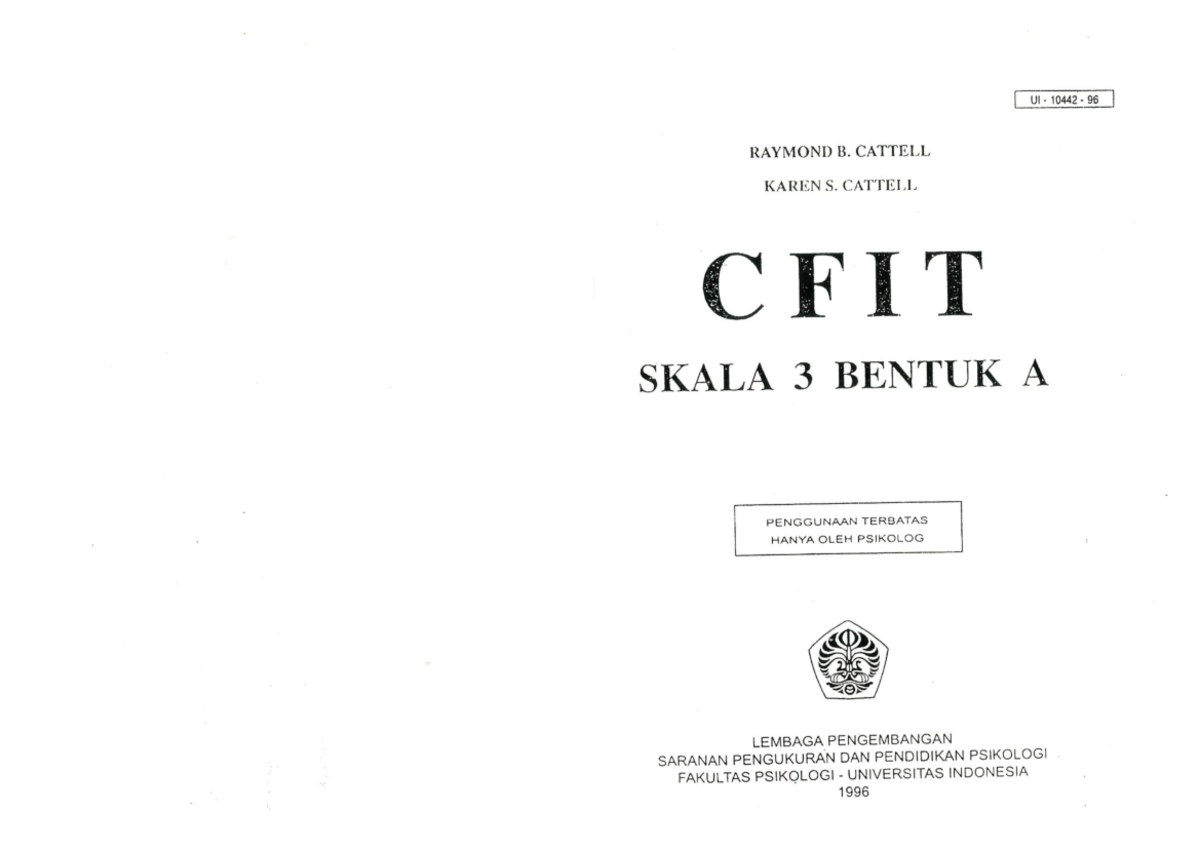 Soal CFIT (Update) - Soal Culture Fair - psychology - Studocu