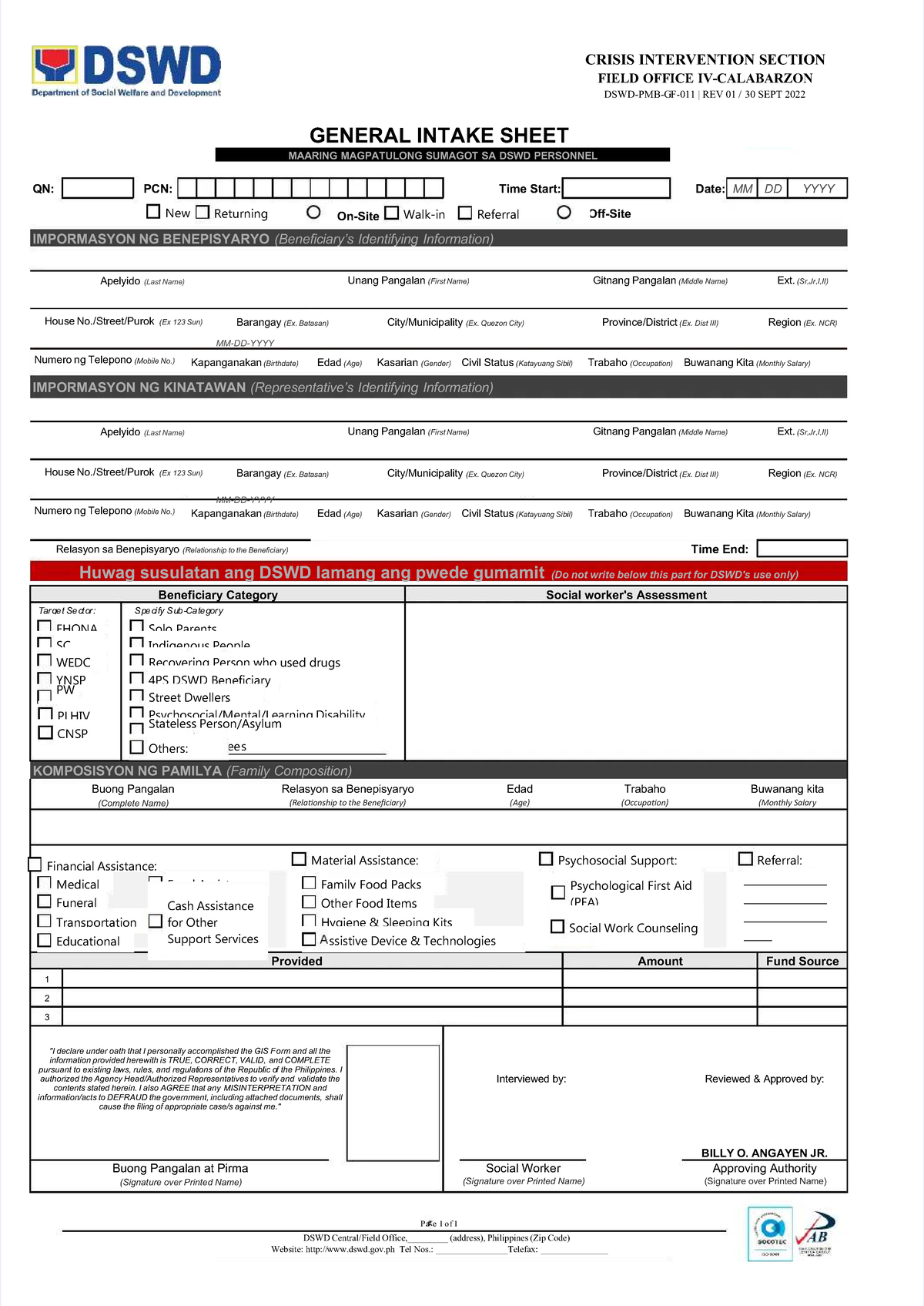 Pdf-general-intake-sheet-huwag-susulatan-ang-dswd-lamang-ang-pwede ...