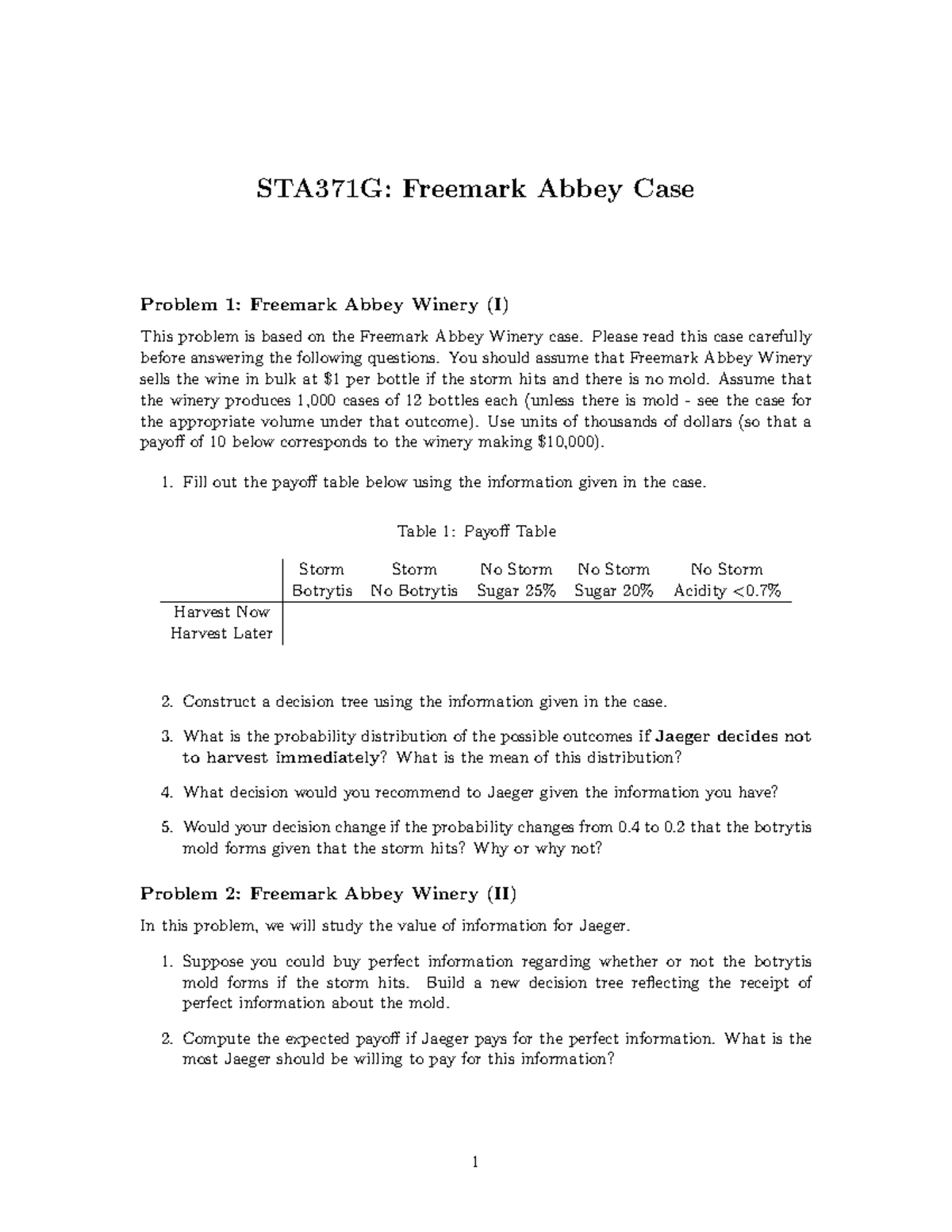 CAD mit Solid wertwre ewrtwertw wertwert - STA371G: Freemark Abbey Case ...
