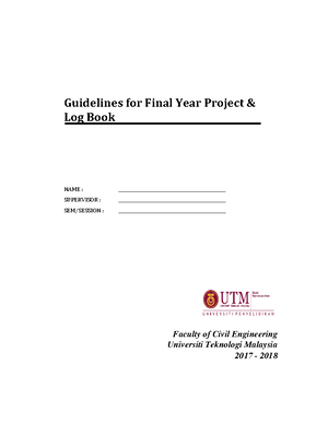 Contoh Thesis FYP - Final Year Project SKAA 4034 - UTM - Studocu