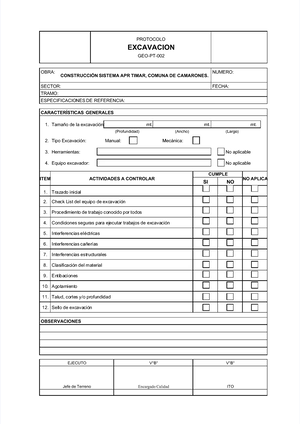 Pdf-protocolo-de-excavacion-pedestal compress - 1. IDENTIFICACIÓN1. IDENTIFICACIÓN Tramo: AREA ...