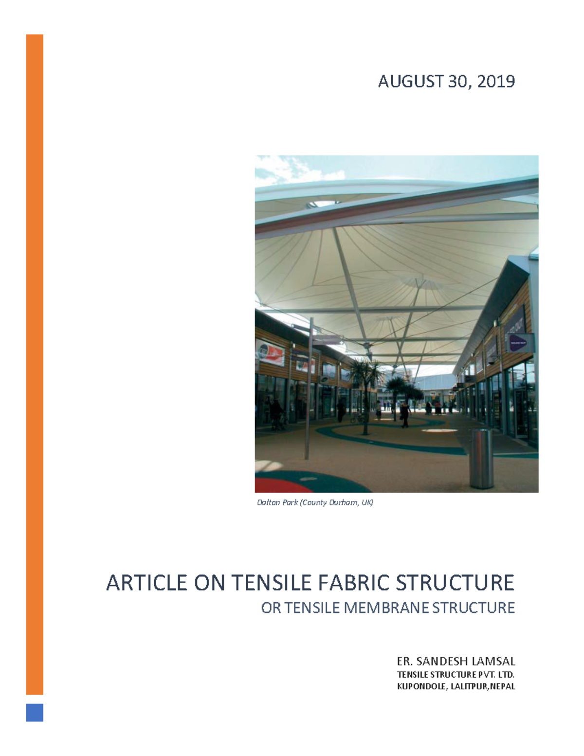Tensioned Fabric Structure By Sandesh Lamsal - ARTICLE ON TENSILE ...