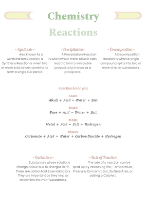 Chemistry YR 11 Syllabus Notes - file: Module 1: Properties and ...