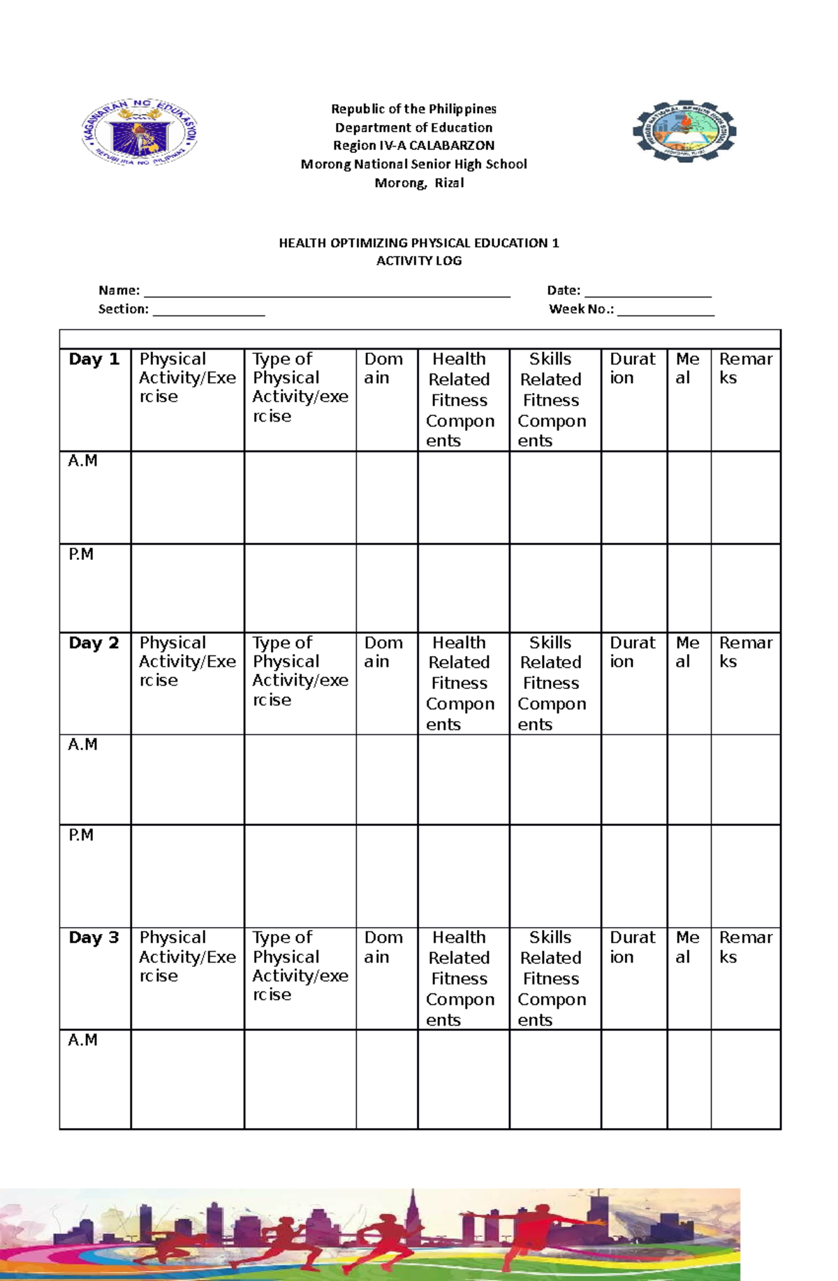 Activity-Log - To finish - Republic of the Philippines Department of ...