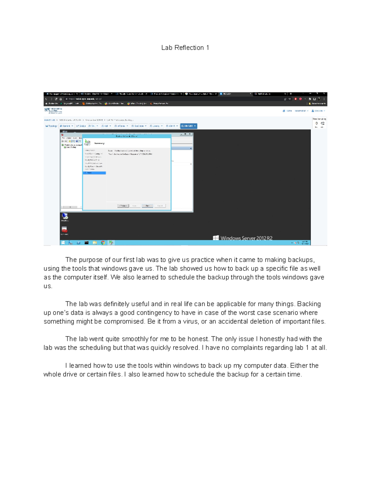 Lab reflection 1 - Lab Reflection 1 The purpose of our first lab was to ...
