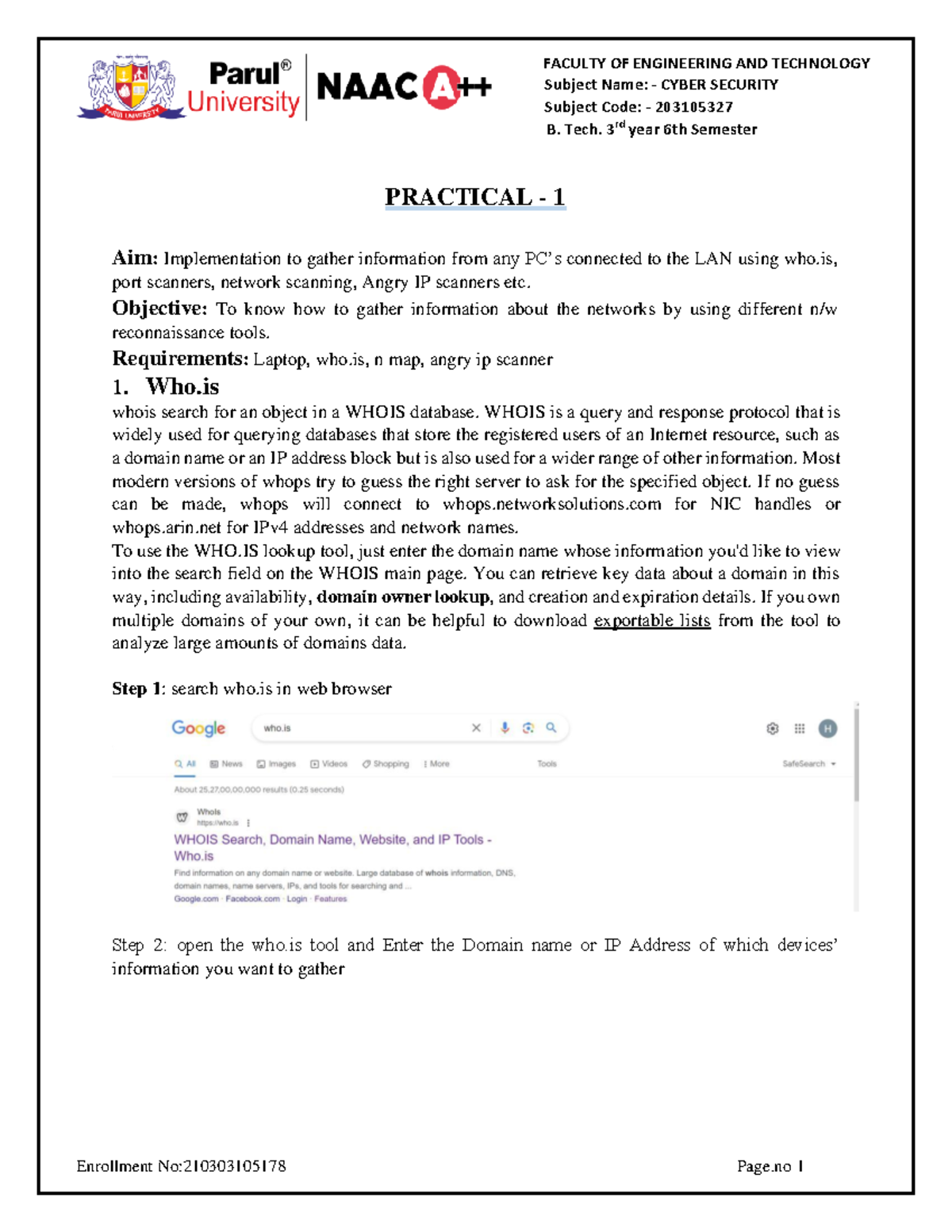 CS Lab Manual - diploma - Subject Name: - CYBER SECURITY Subject Code ...