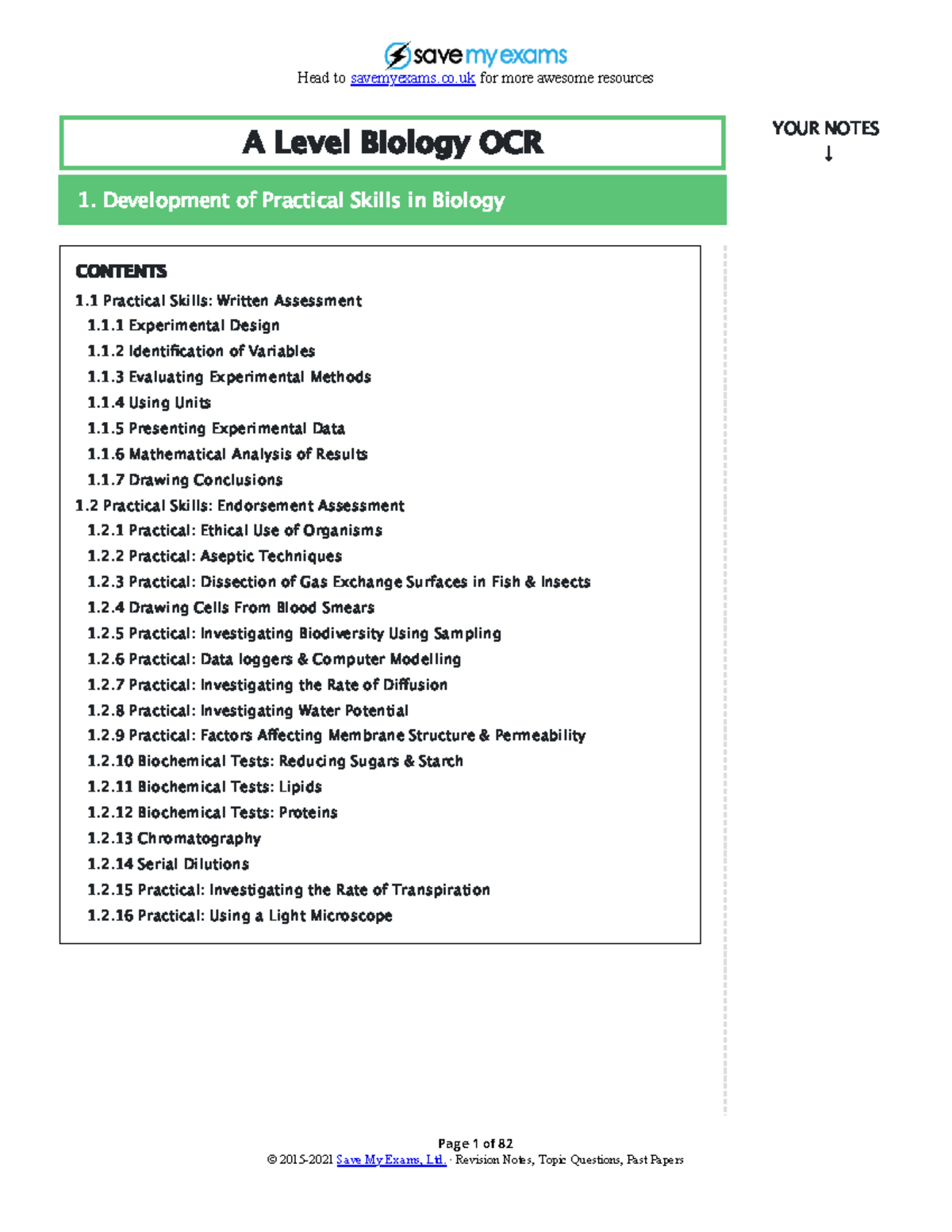 1. Development of Practical Skills in Biology - Page 1 of 82 A Level ...