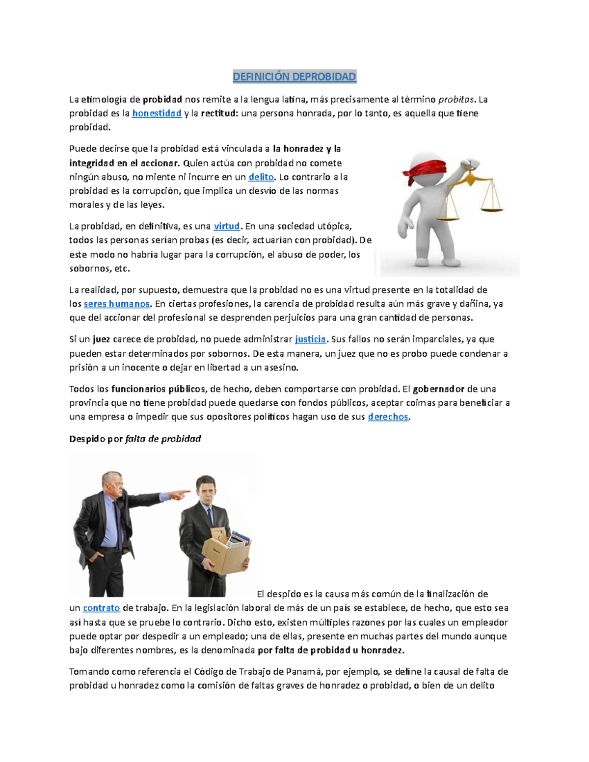 Postuladosasdff - DEFINICIÓN DEPROBIDAD La etimología de probidad nos ...