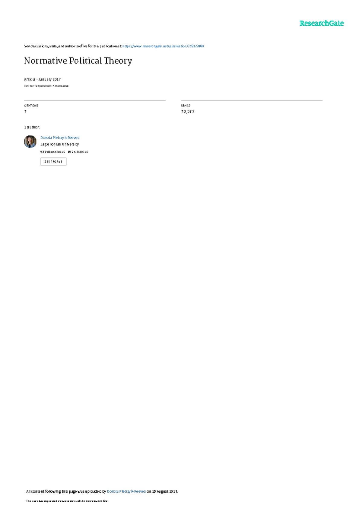 Normative Political Theory - See discussions, stats, and author ...