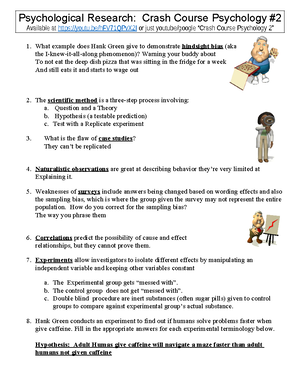 Crash+Course+Psychology+2+Psychological+Research - Psychological ...