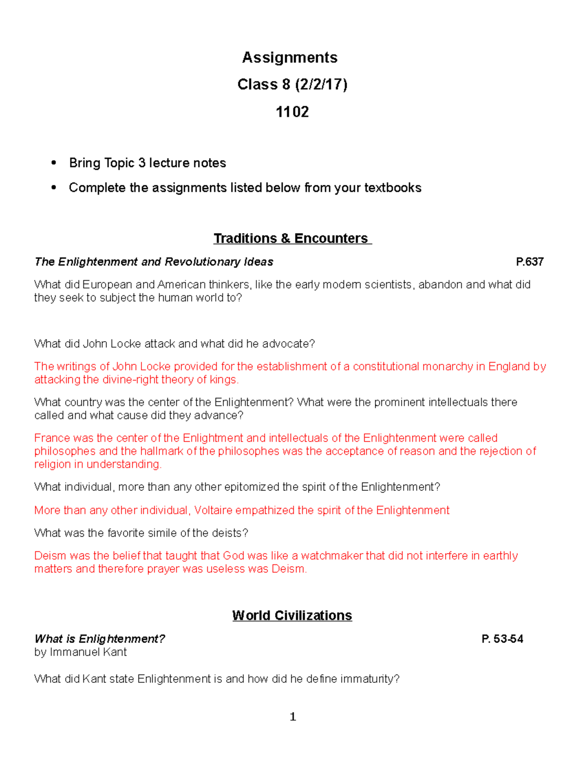 Class 8 - (2-2-17)-1102 - Assignments Class 8 (2/2/17) 1102 Bring Topic ...