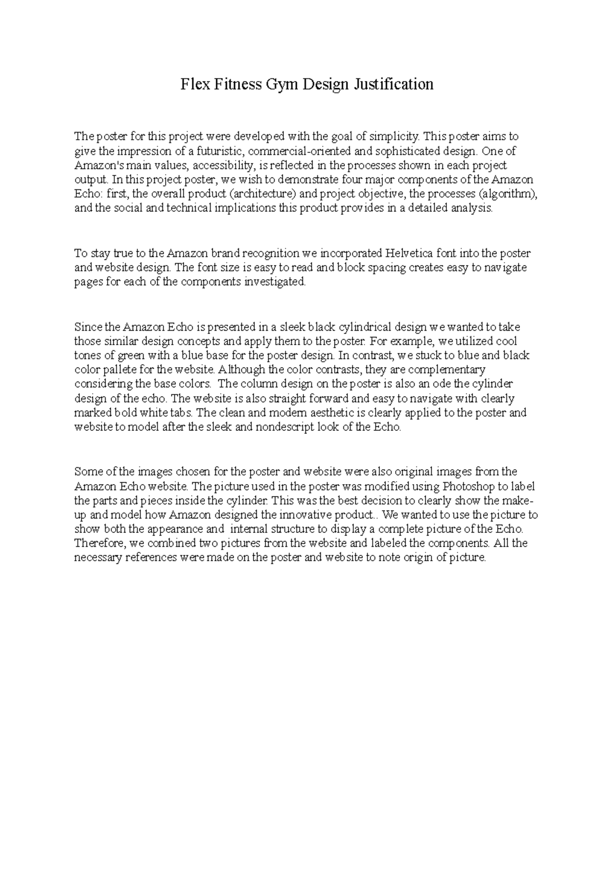 Gym Poster Design Justification - Flex Fitness Gym Design Justification ...