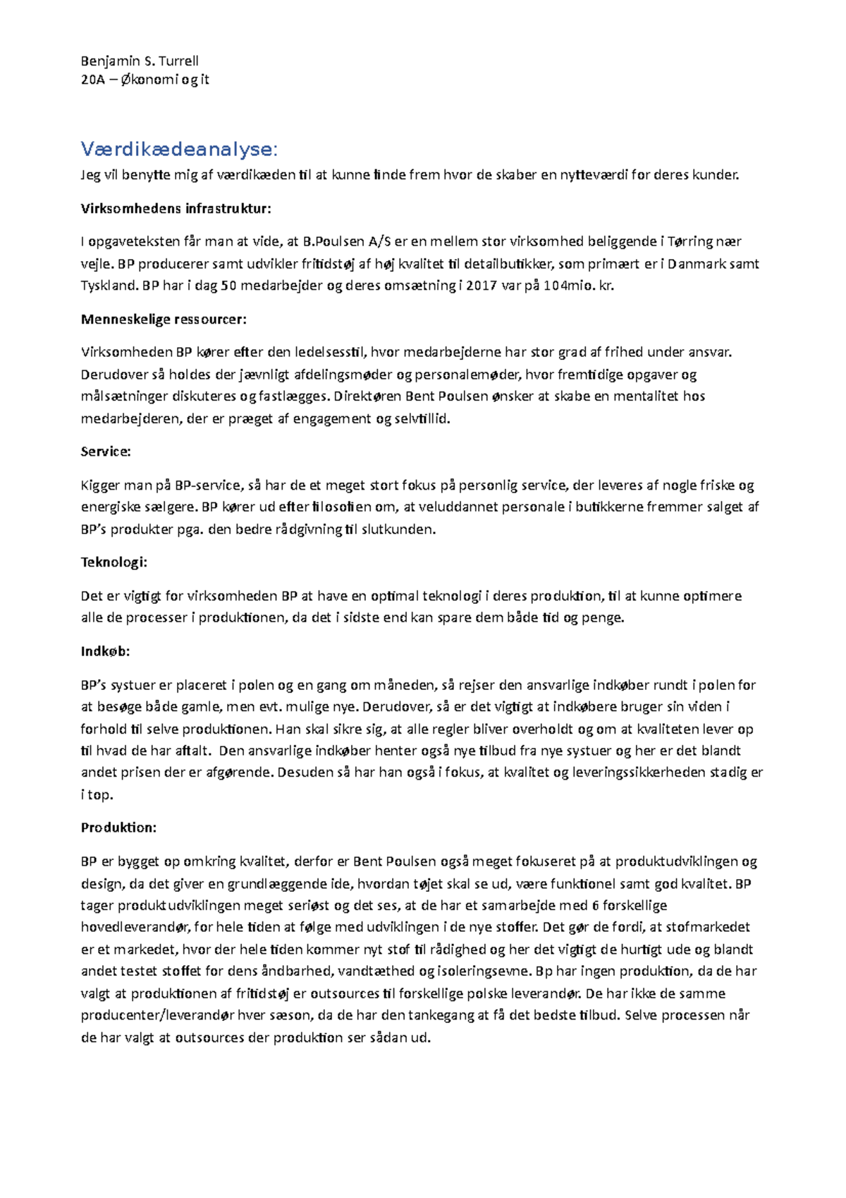 Prøve 2021 - ..... - Benjamin S. Turrell 20A – Økonomi og it ...